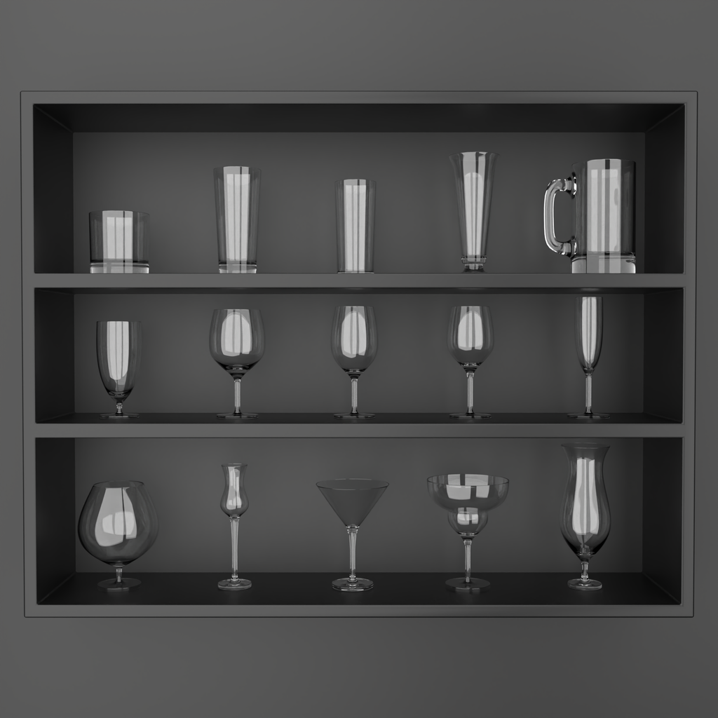 Bar glasses set | Restaurant / Bar models | BlenderKit