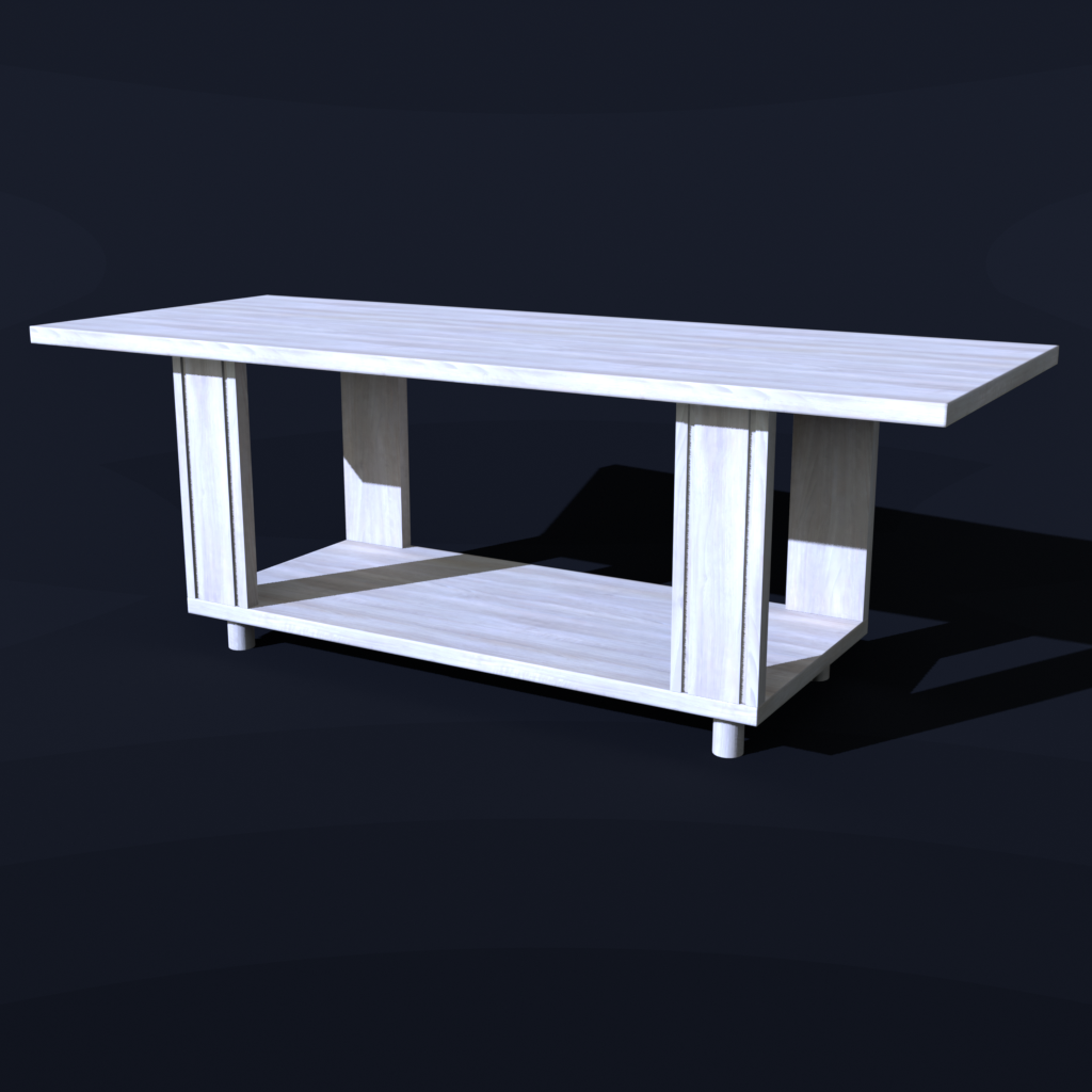 Wooden Sofa Table Small | Tables models | BlenderKit