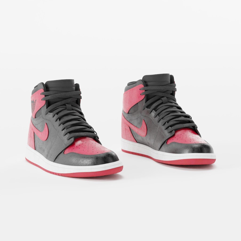Jordan 1 Bred | Footwear models | BlenderKit