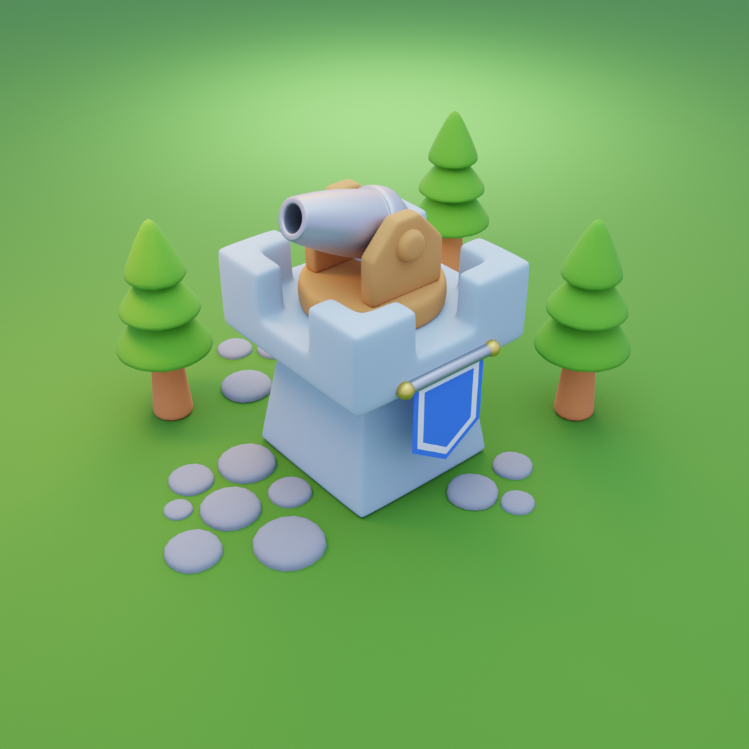 Cartoon Cannon Animation | Cartoon scenes | BlenderKit