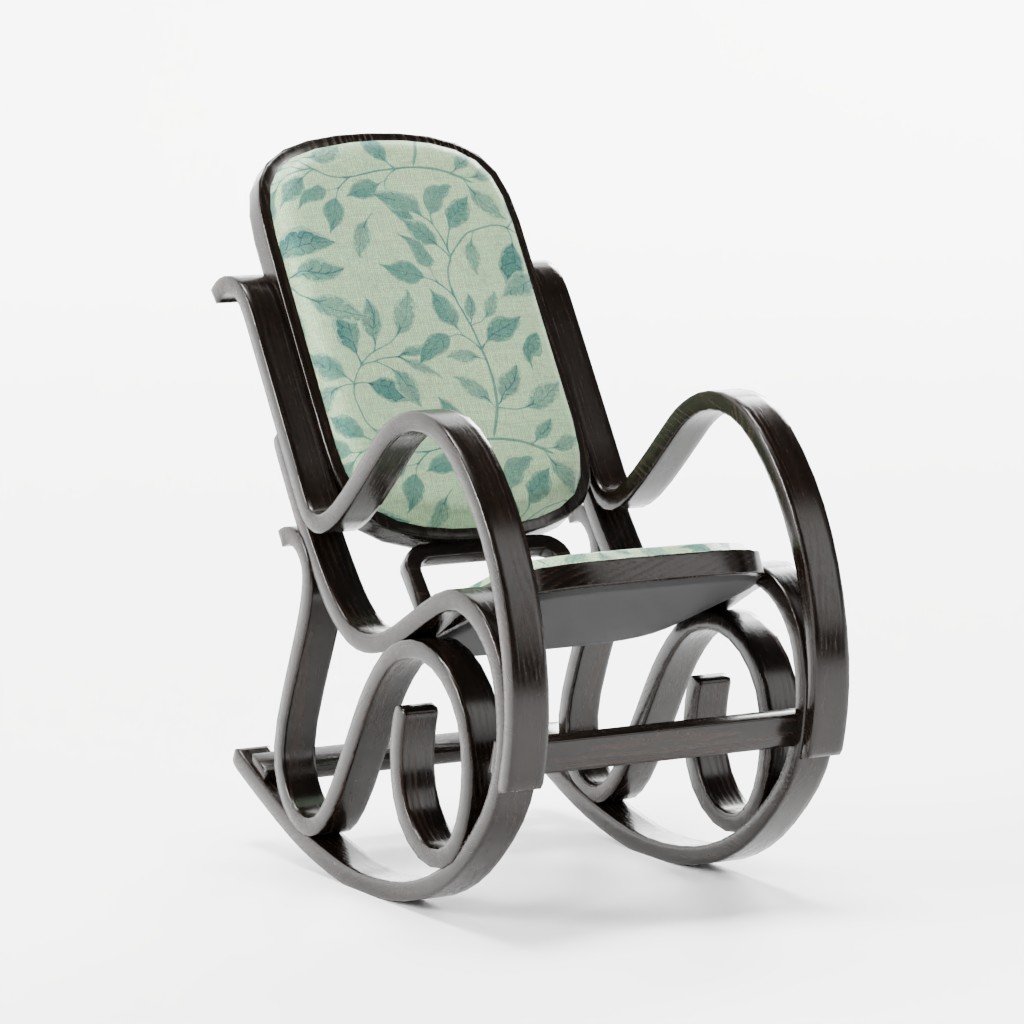 Wooden rocking chair | Chairs models | BlenderKit
