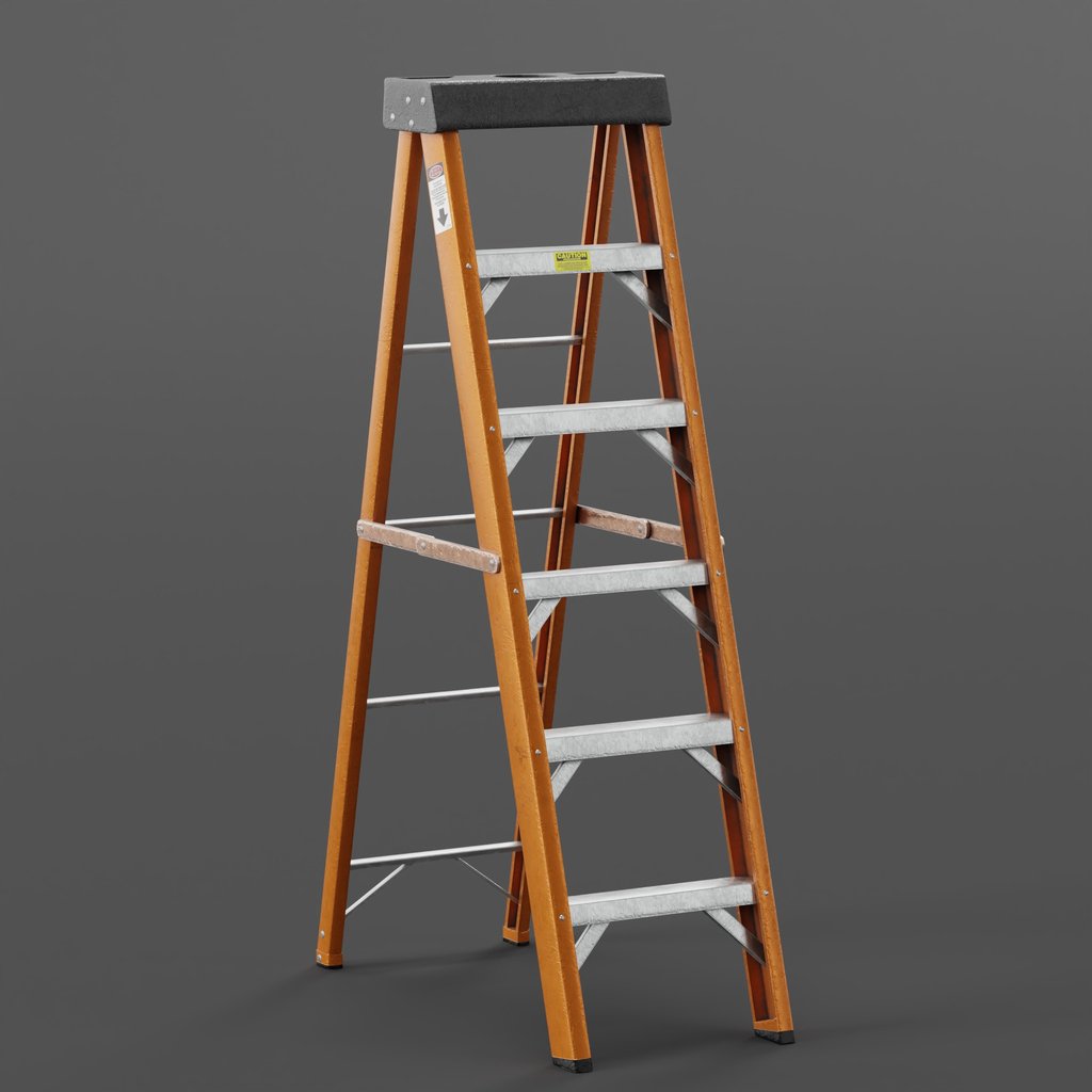 Folding Ladder | Industrial Equipment models | BlenderKit