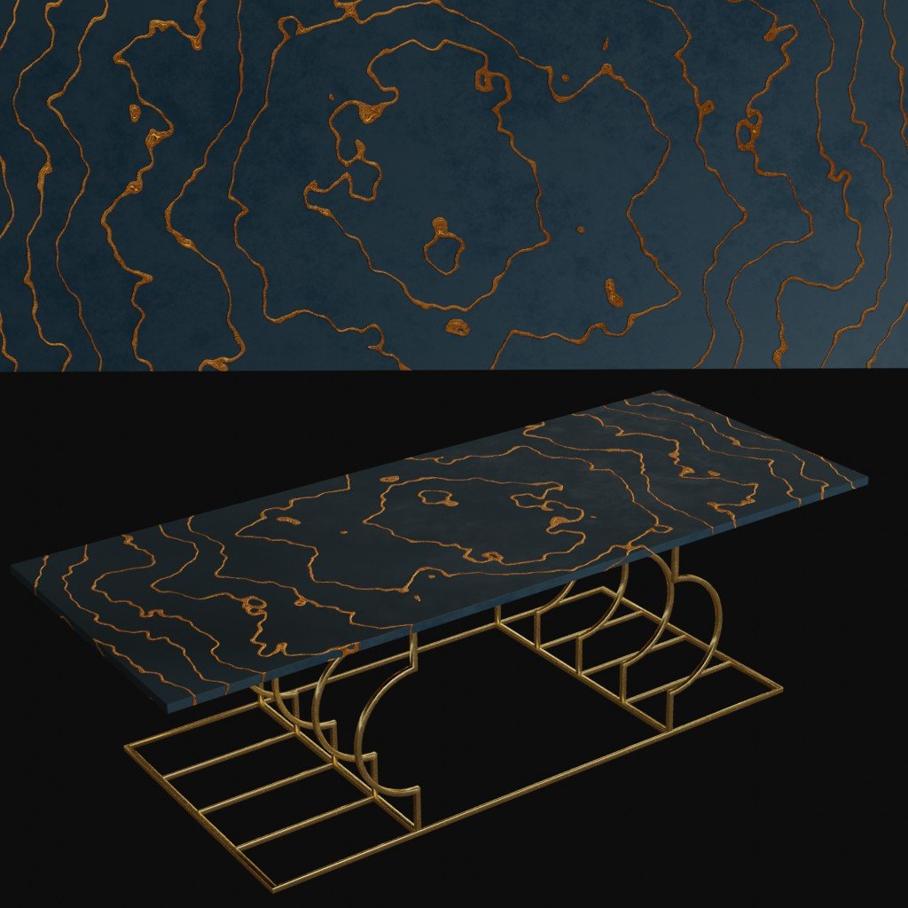 Topographic Elegance Table | Tables models | BlenderKit