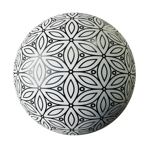 Embossed Flower Shaped Wall Tiles | FREE tiles materials | BlenderKit