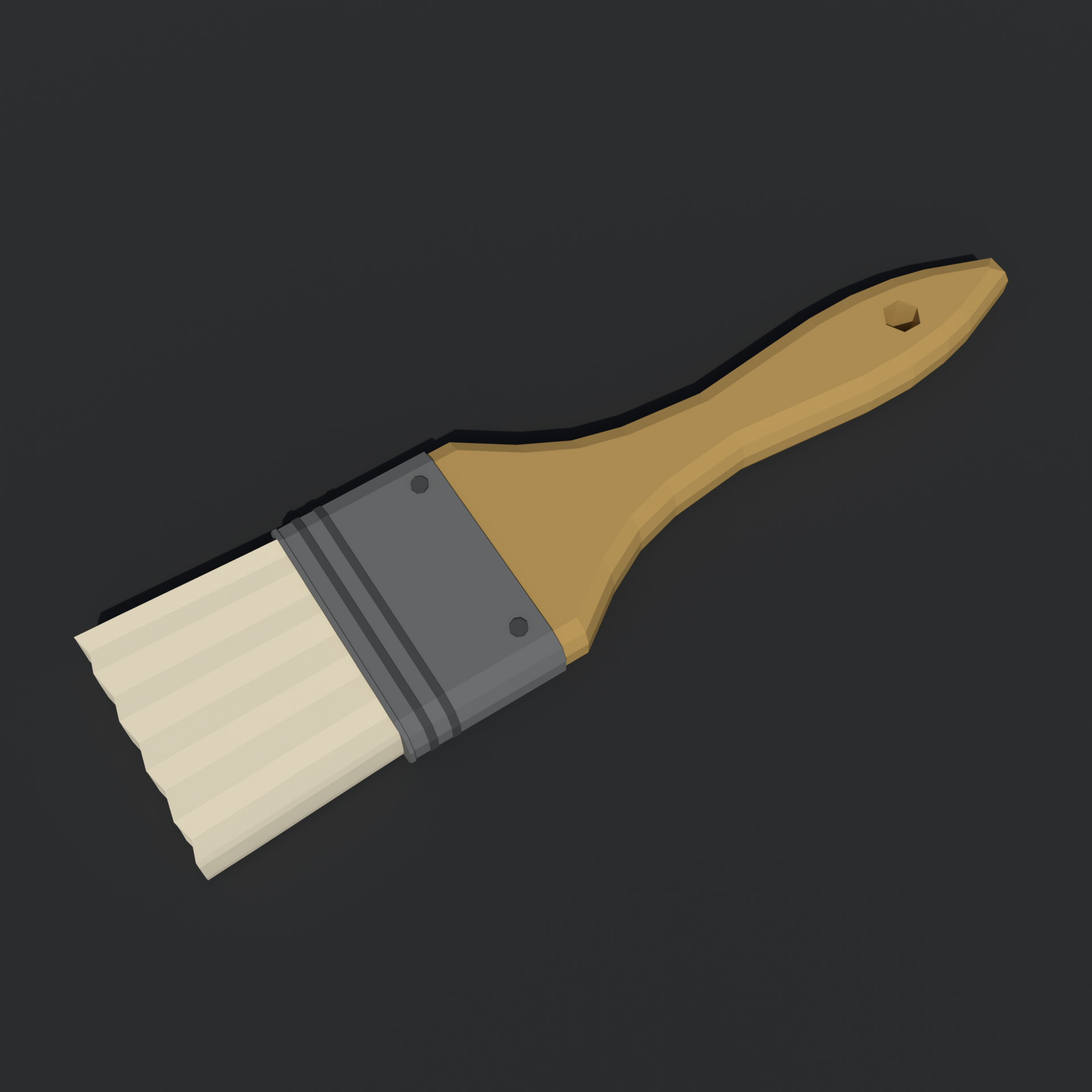 Low Poly Paintbrush | Handtools models | BlenderKit