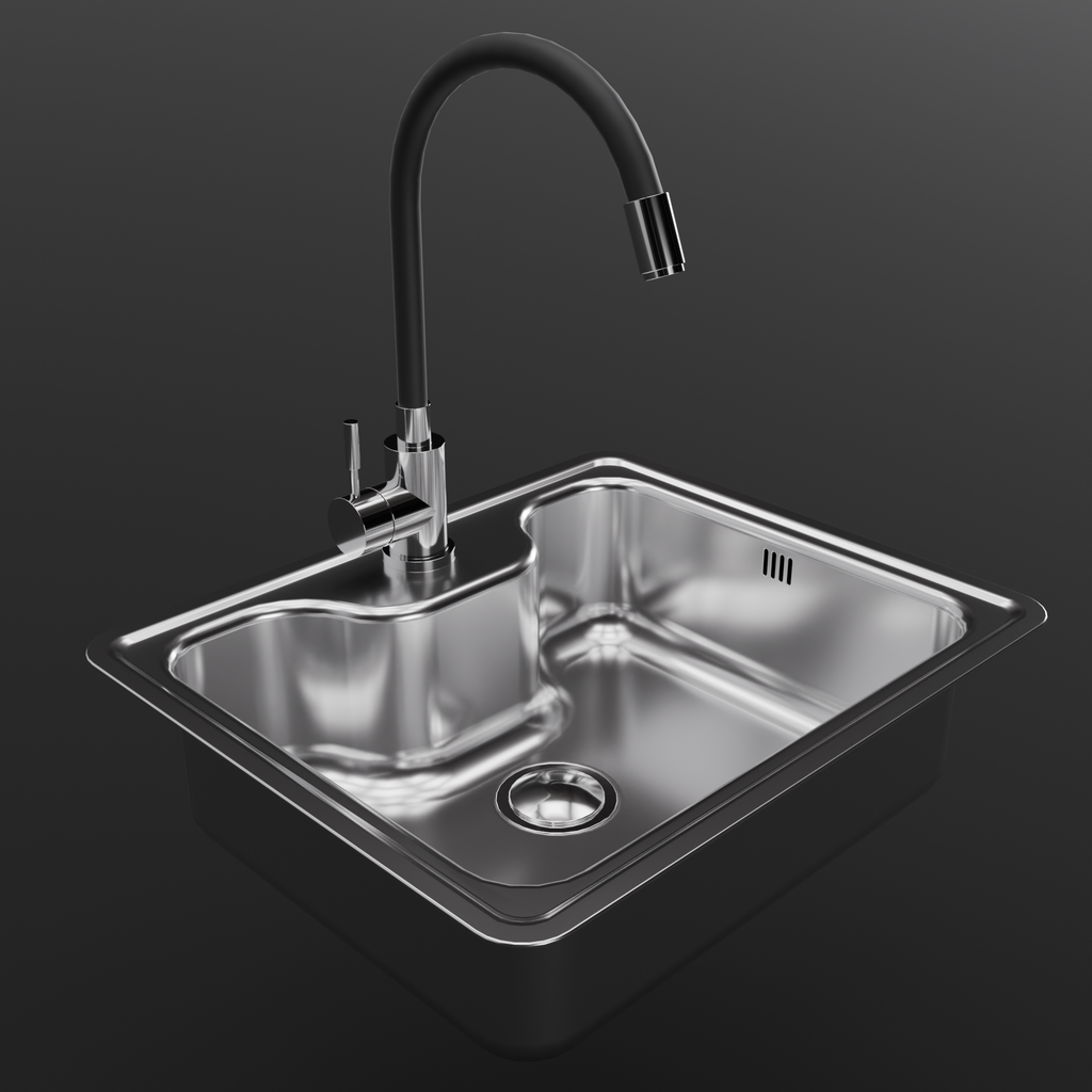 Kitchen Sink with a Faucet | Kitchen Sinks models | BlenderKit