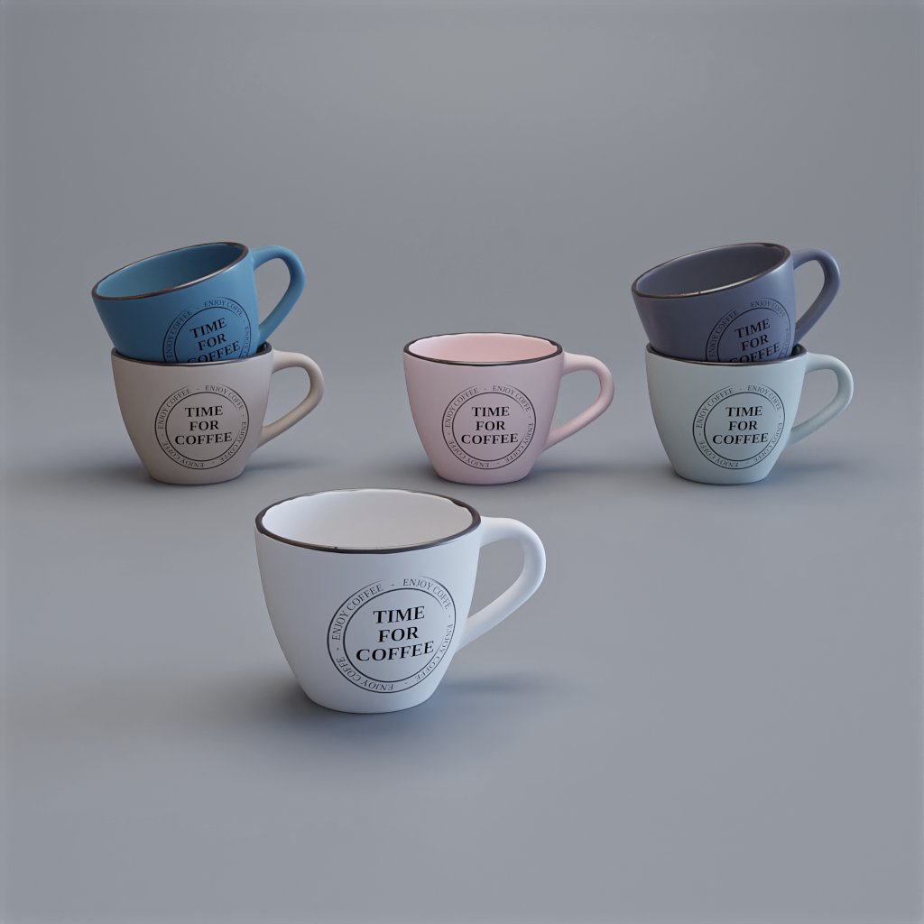 Coffee cup set | Kitchenware models | BlenderKit