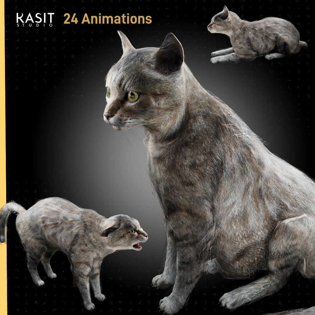 Cat Animated | Mammals models | BlenderKit