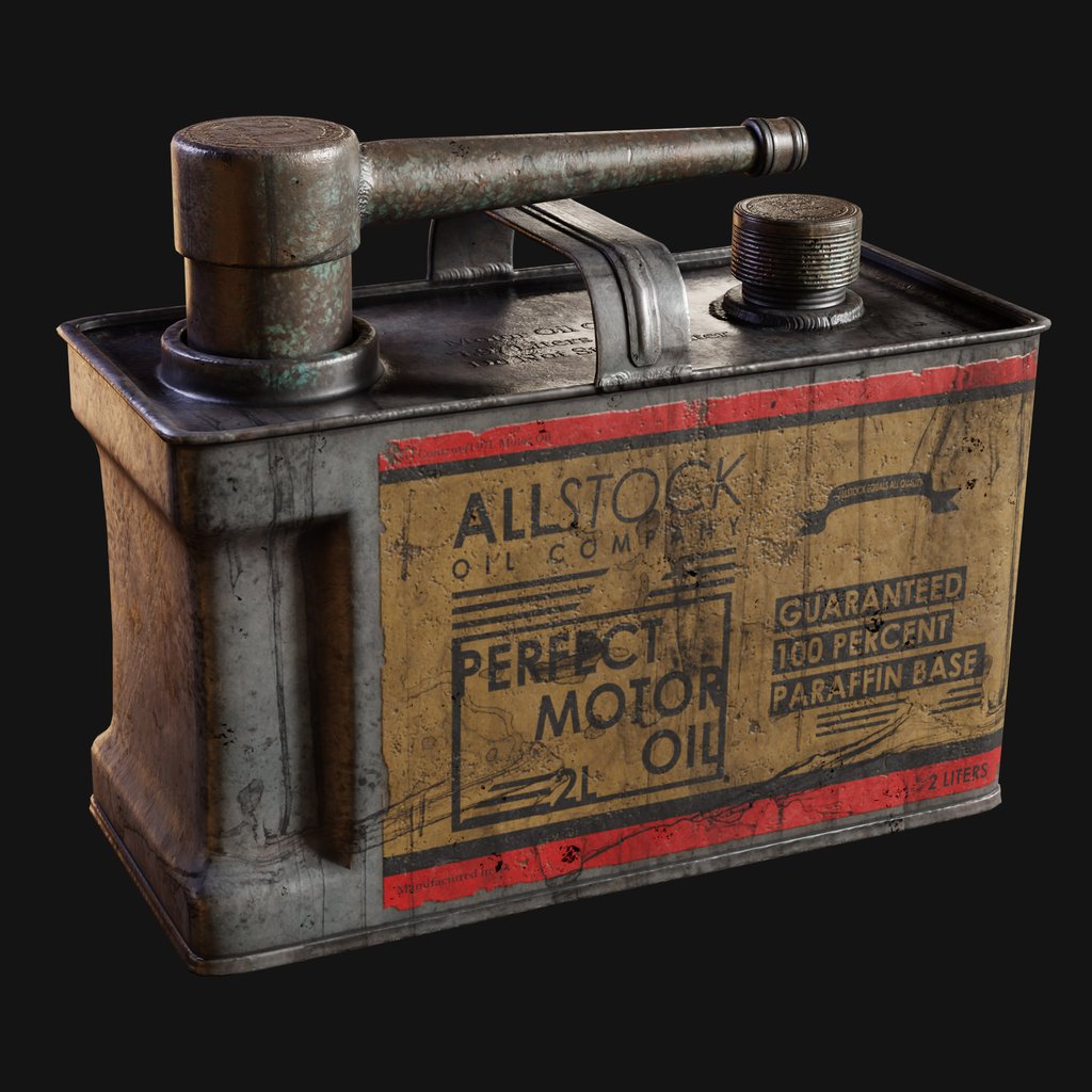 Vintage 2 Liter Motor-Oil Can Branded | Containers models | BlenderKit