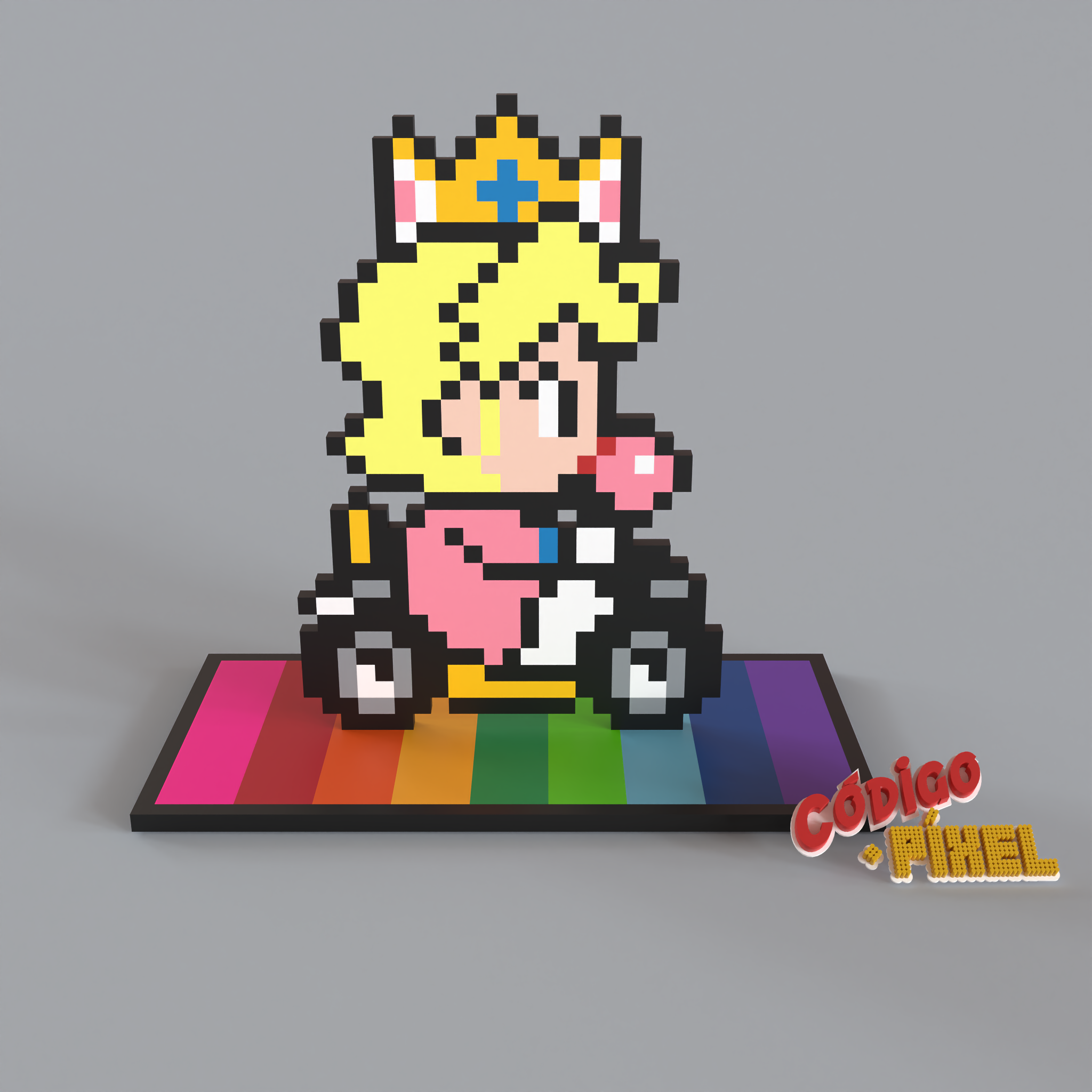 SMK065 - Super Pixel Kart Baby Peach | FREE 3D Character models ...