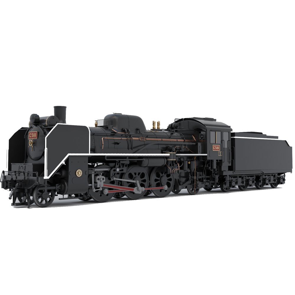 JNR C58 Steam Locomotive | Railed vehicles models | BlenderKit