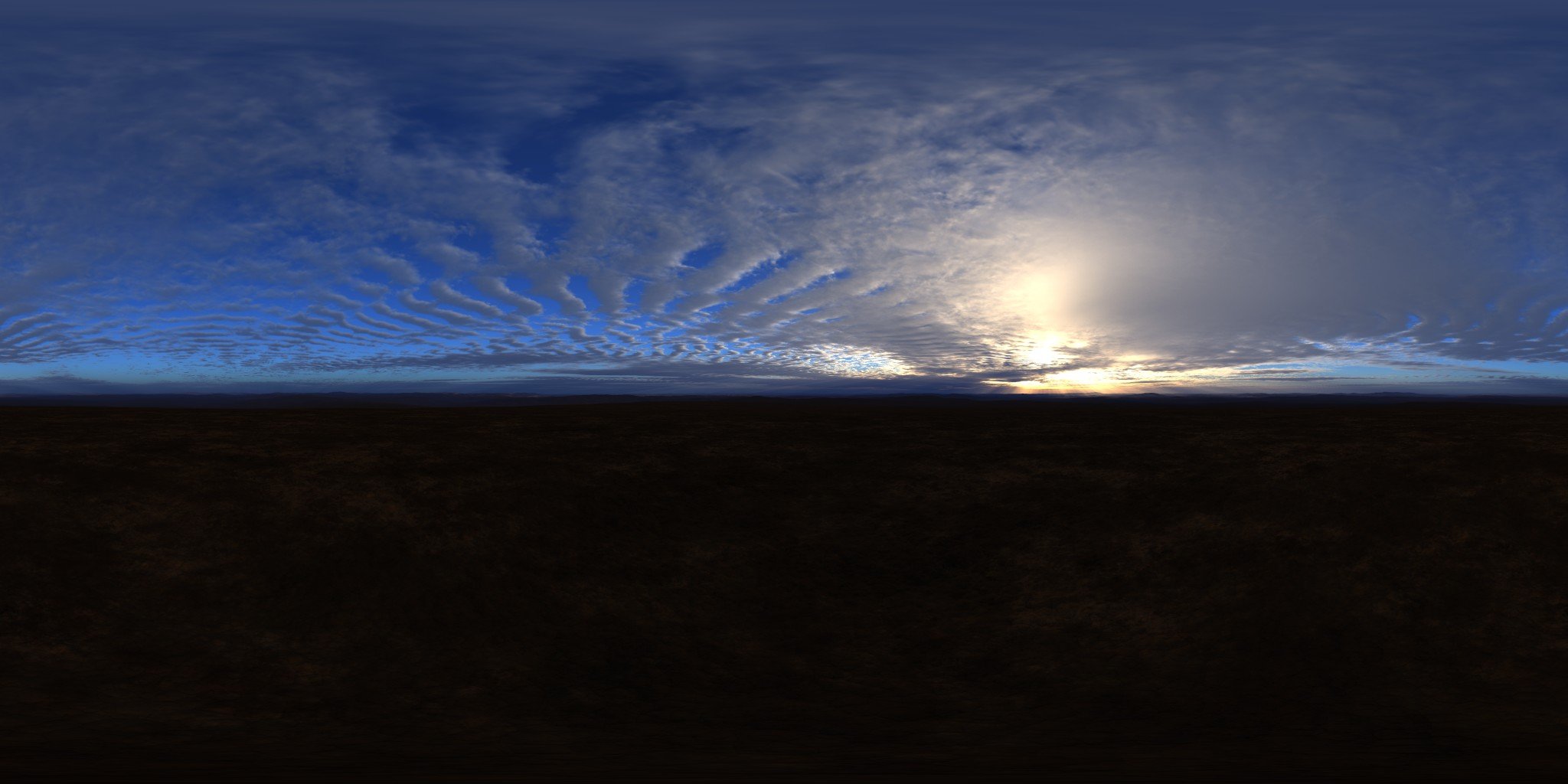 Ridged Altocumulus Evening Skydome | FREE Nature HDRis | BlenderKit