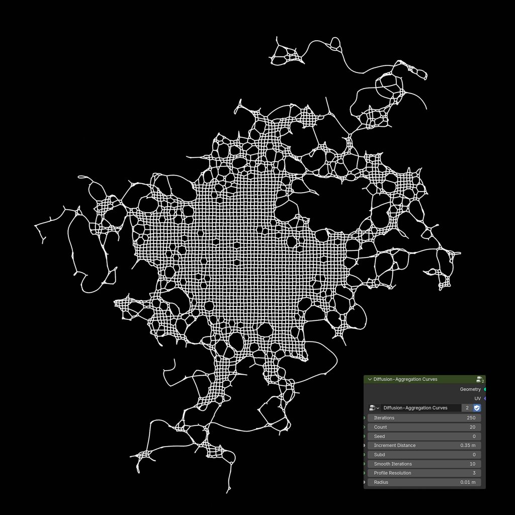 Diffusion-Limited Aggregation Curves | Modifiers models | BlenderKit
