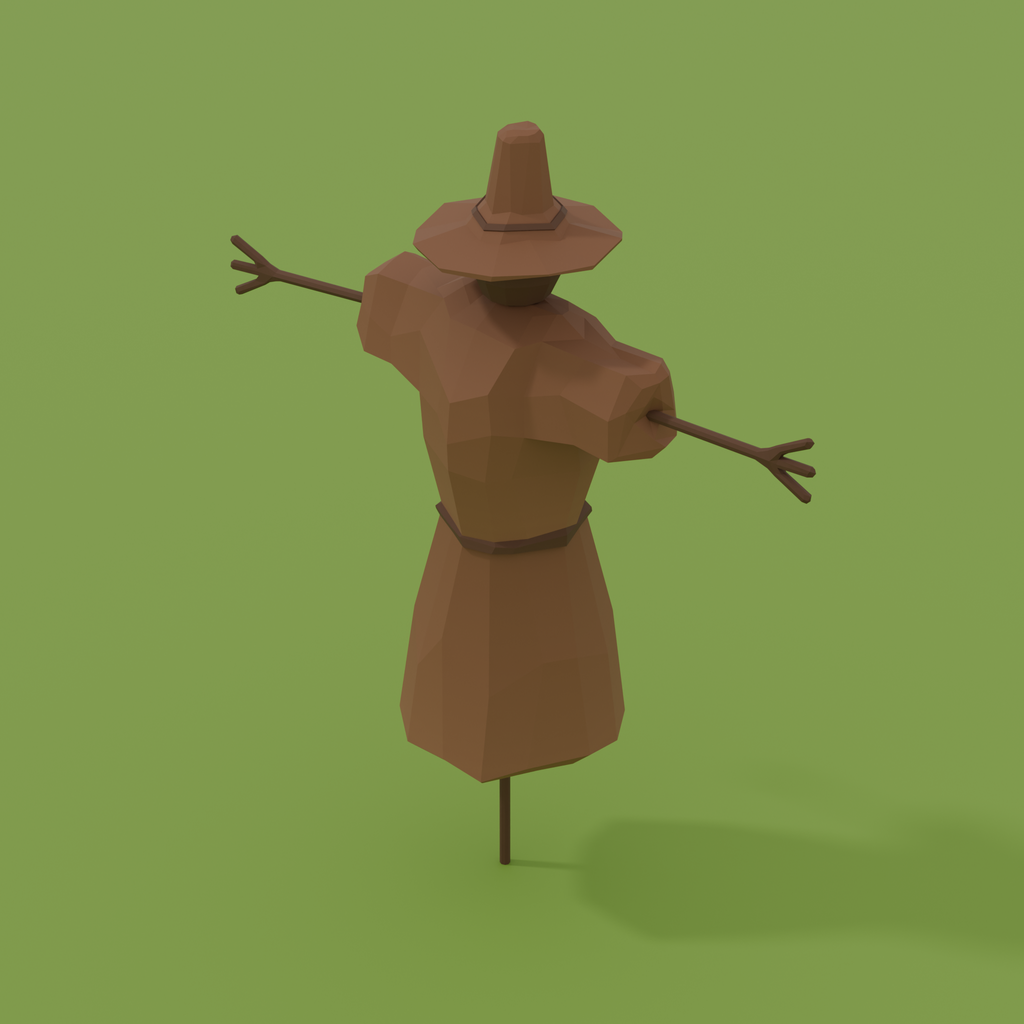 Low Poly Scarecrow | FREE Characters models | BlenderKit