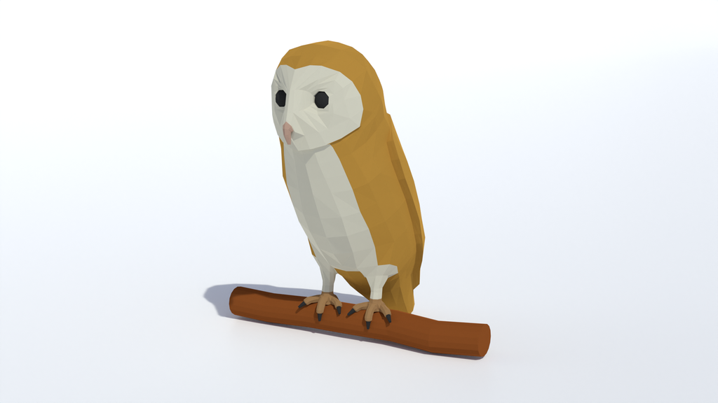 Low Poly Barn Owl | Birds models | BlenderKit
