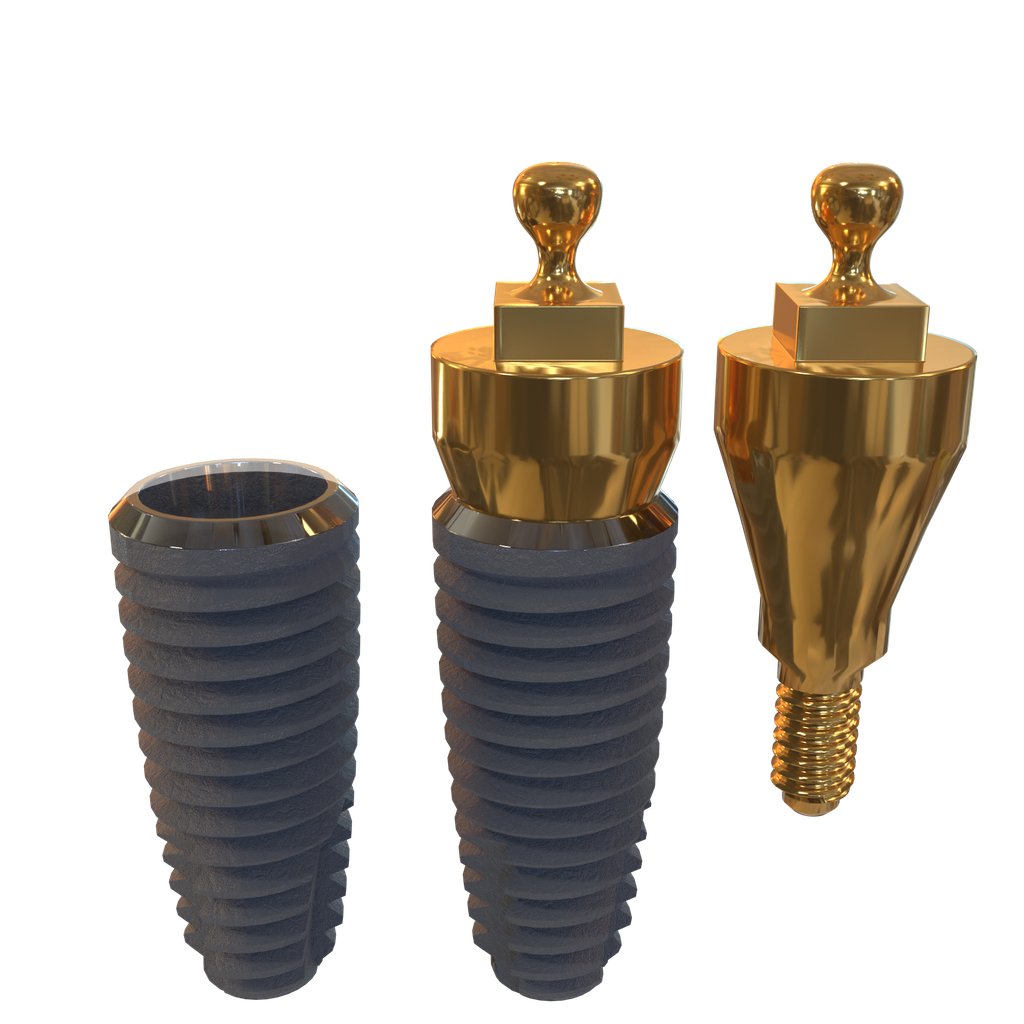 Implant with ball abutment | Medical Equipment models | BlenderKit