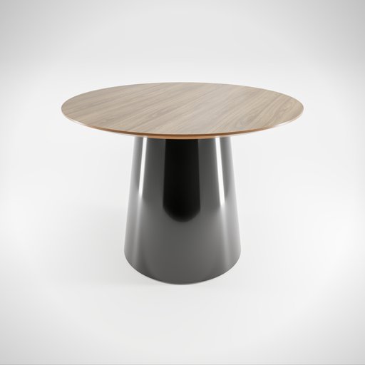Cone dining table black base wood top | FREE Tables models | BlenderKit