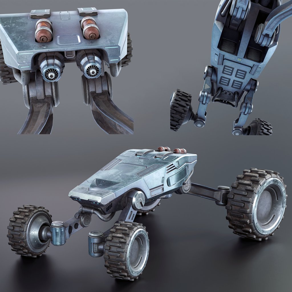 Sci-fi drone car | Sci-Fi Cars models | BlenderKit