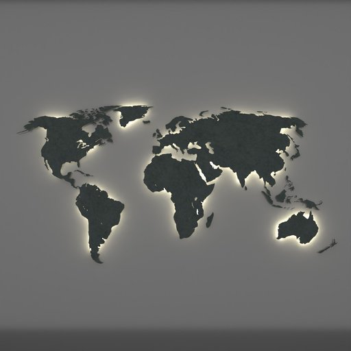 BlenderKit | Download the World Map LED Back Lit model