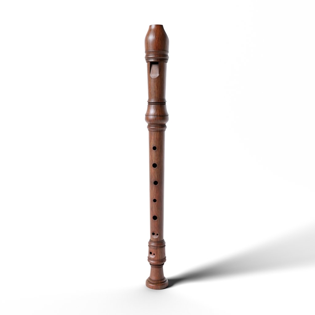 Baroque Recorder - Soprano | Musical Instruments models | BlenderKit