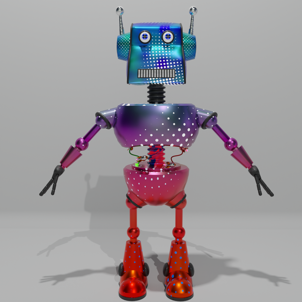 Cartoon robot Schlunzius | FREE Robots Characters models | BlenderKit