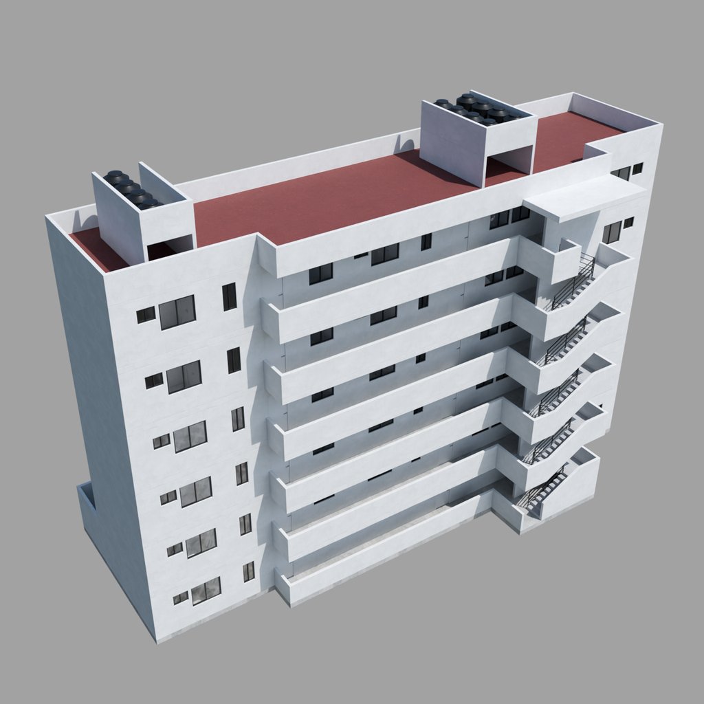 Social Housing Building | FREE Private Buildings models | BlenderKit