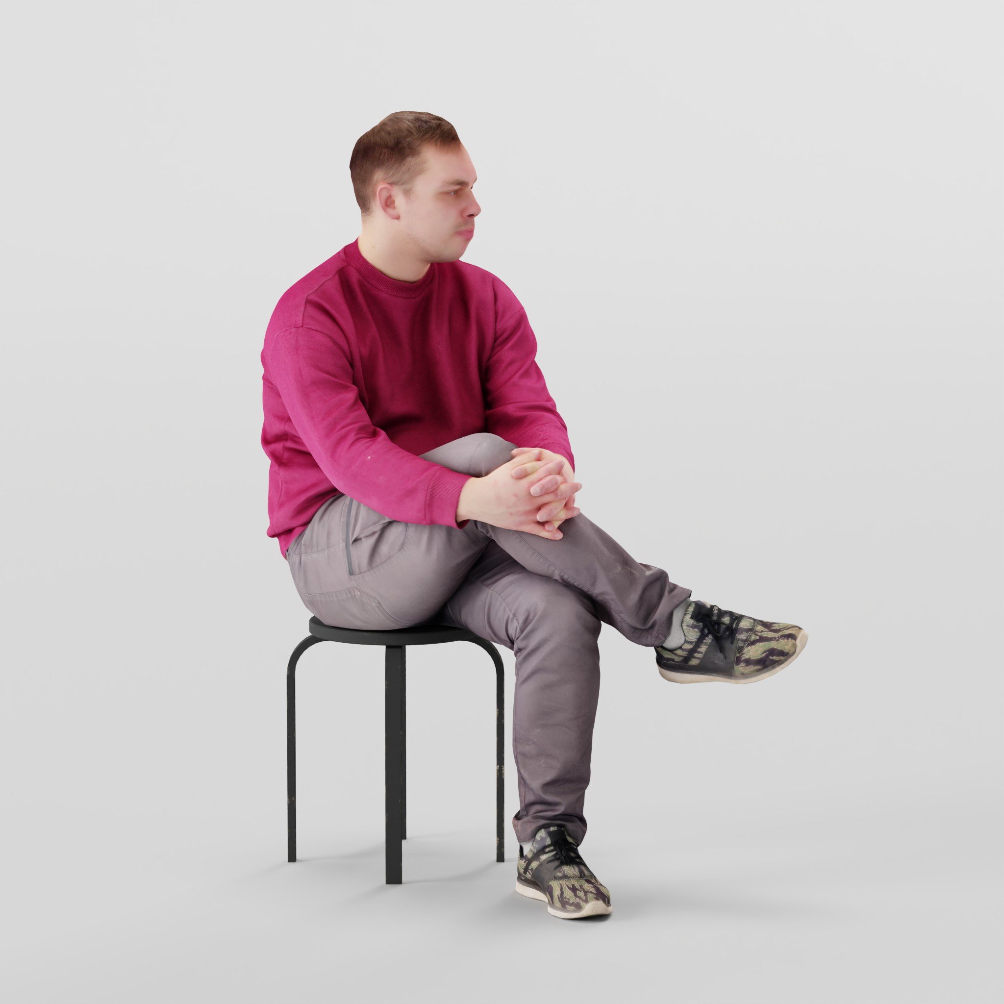 Guy Sits Cross-legged | Men models | BlenderKit