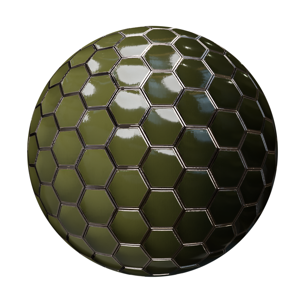 Mossy Hexagonal Metal Frames | FREE metal materials | BlenderKit