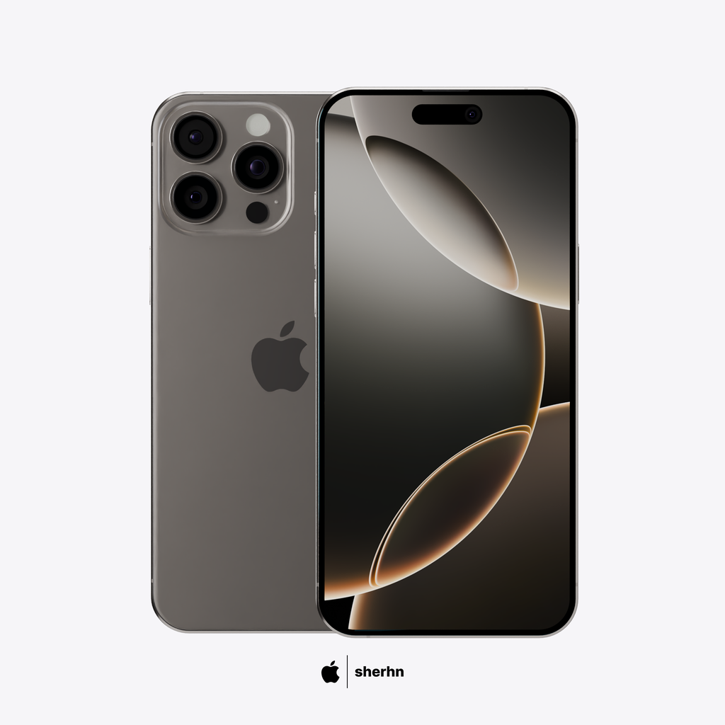 Apple iPhone 16 Max (Natural Titanium) | Smartphones models | BlenderKit