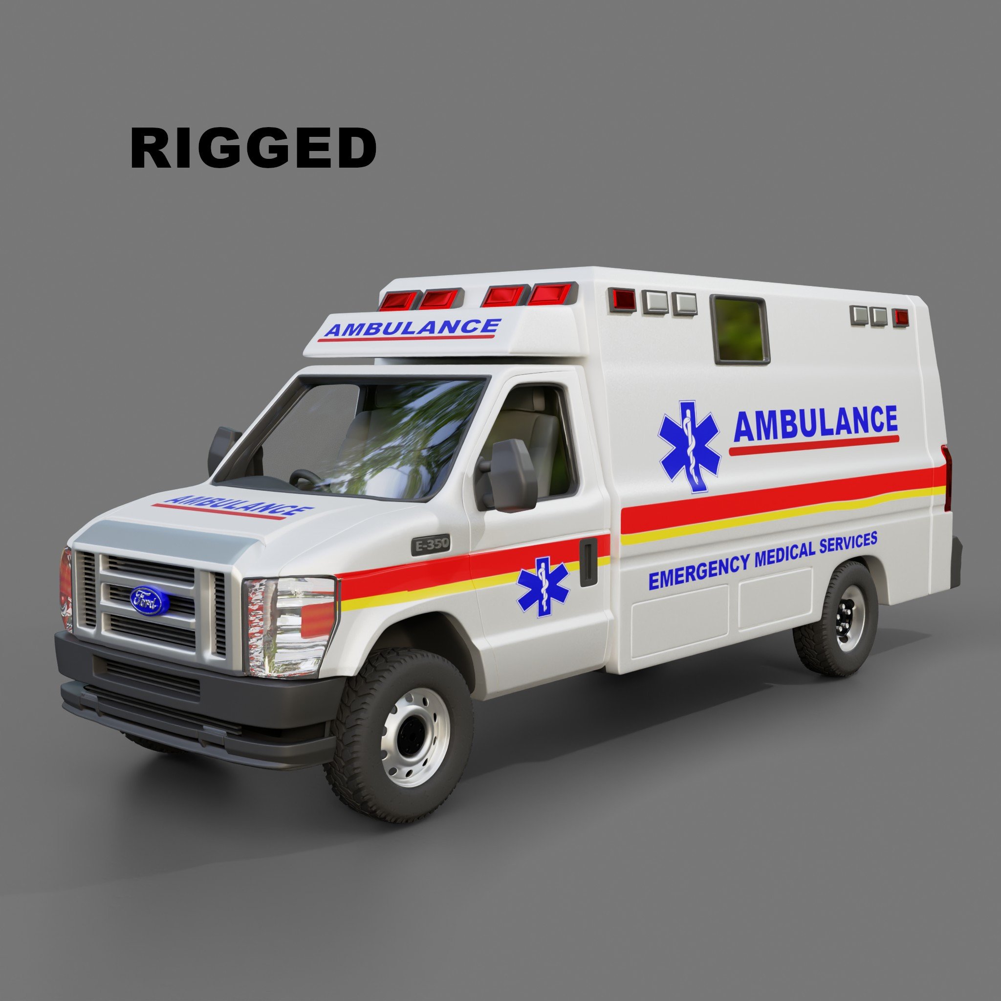 Ford E350 Ambulance Truck | Ambulances models | BlenderKit
