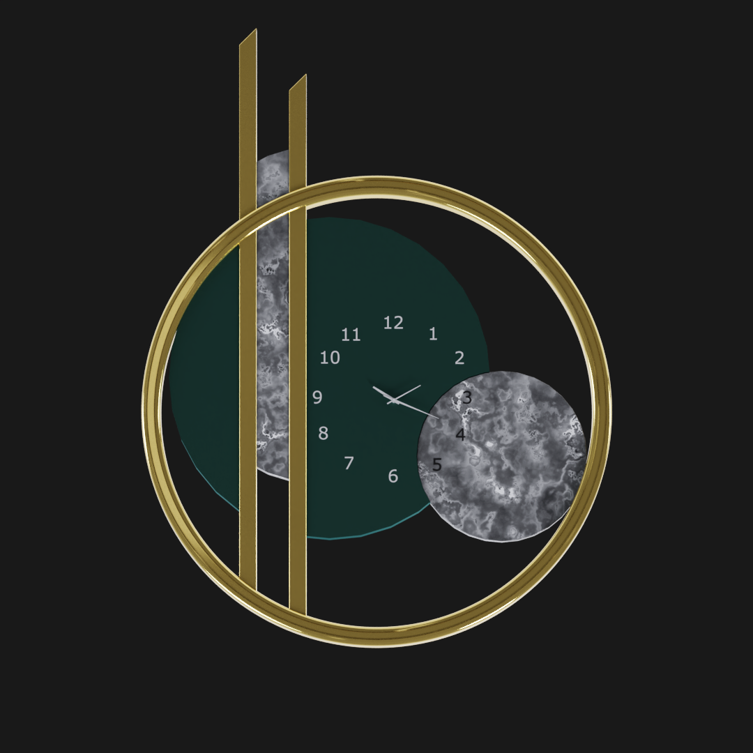 Clock w/marble & golden | FREE Clocks models | BlenderKit