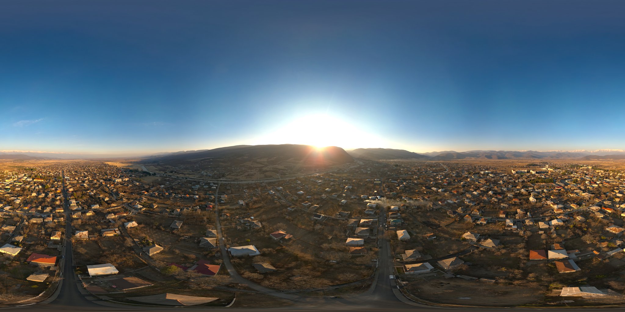Winter Suburban Sunset | Cityscapes HDRis | BlenderKit