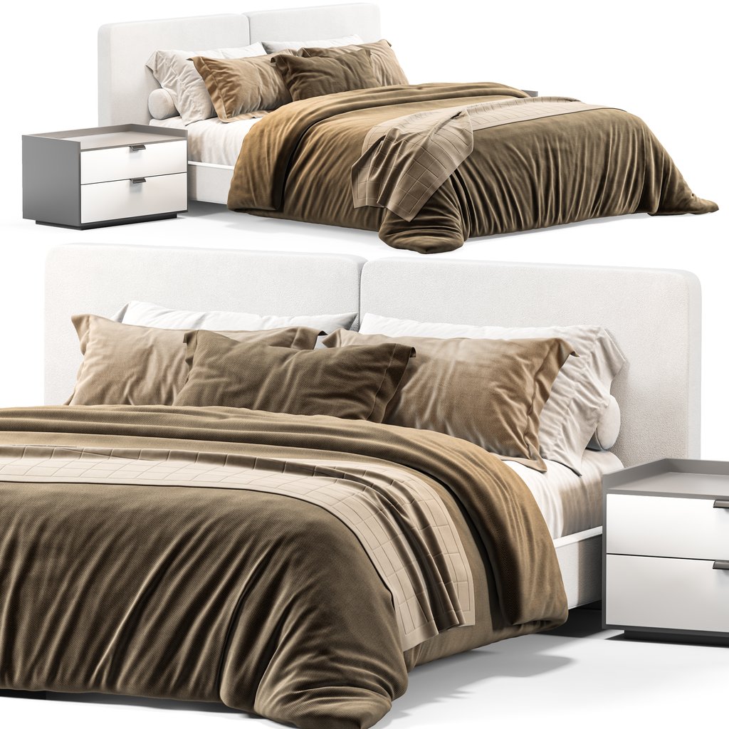 Soft modern bed | FREE Beds models | BlenderKit