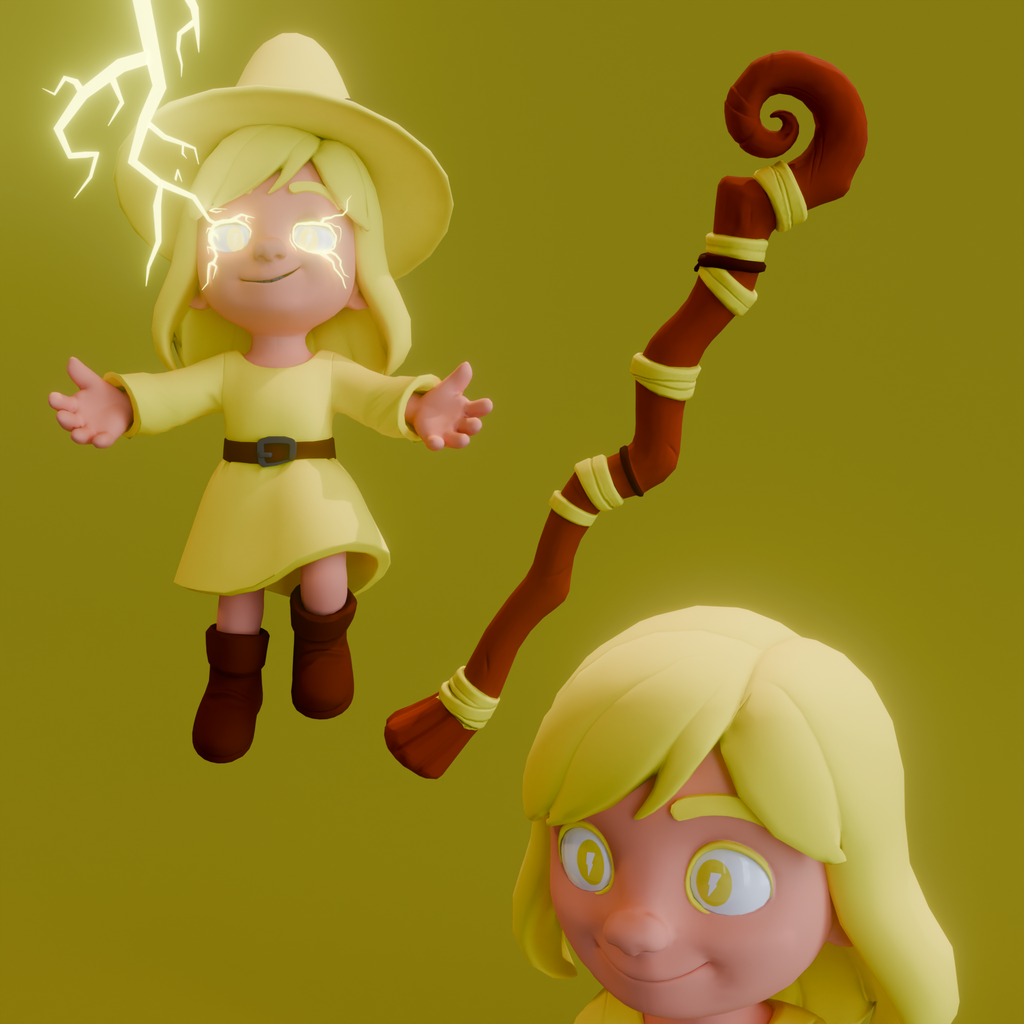Little light Mage | Fantasy Hero / Heroines models | BlenderKit