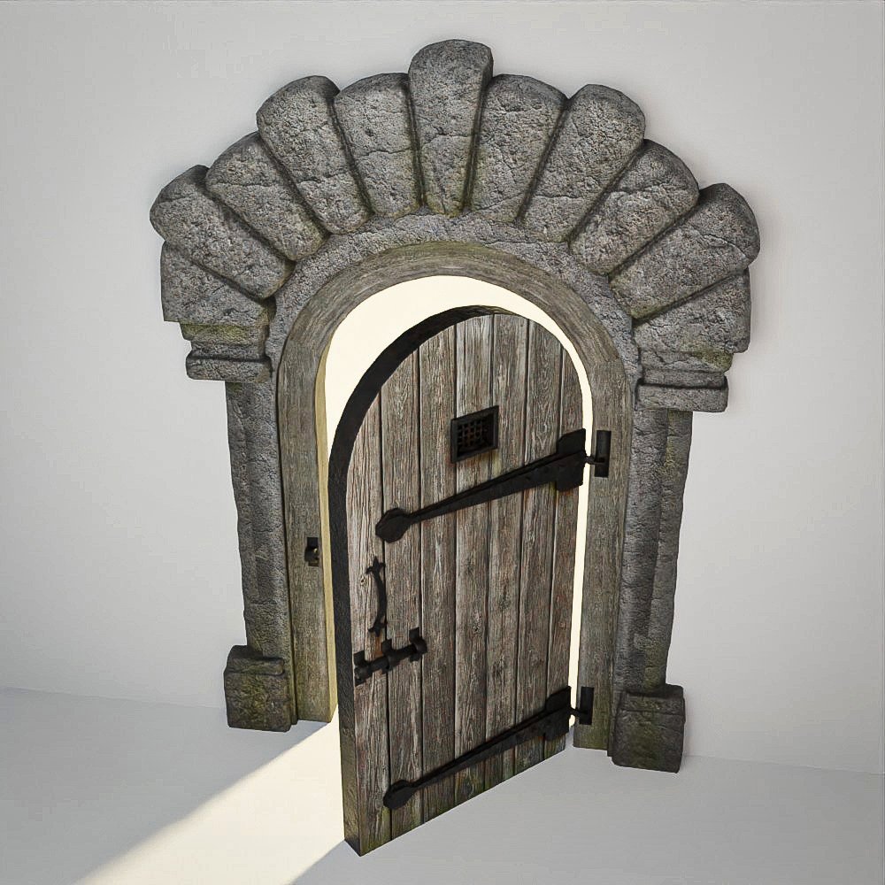 Medieval Norman Door 10 | Doors models | BlenderKit