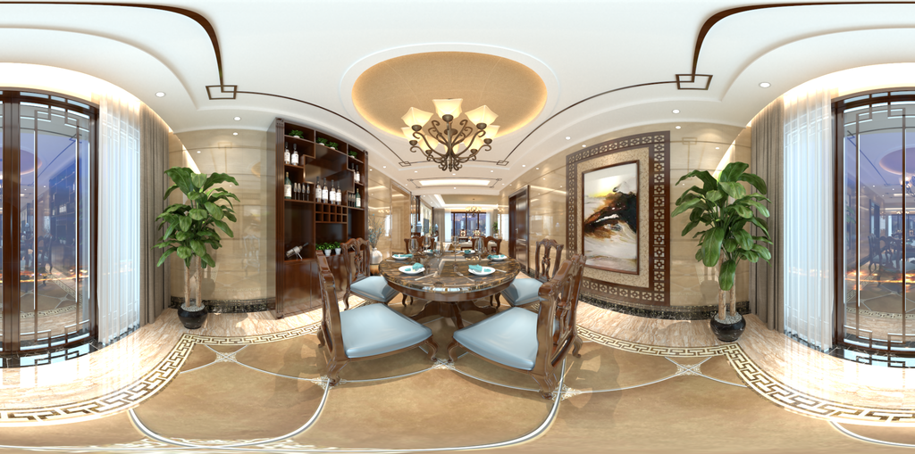 Dining room | FREE Interiors HDRis | BlenderKit