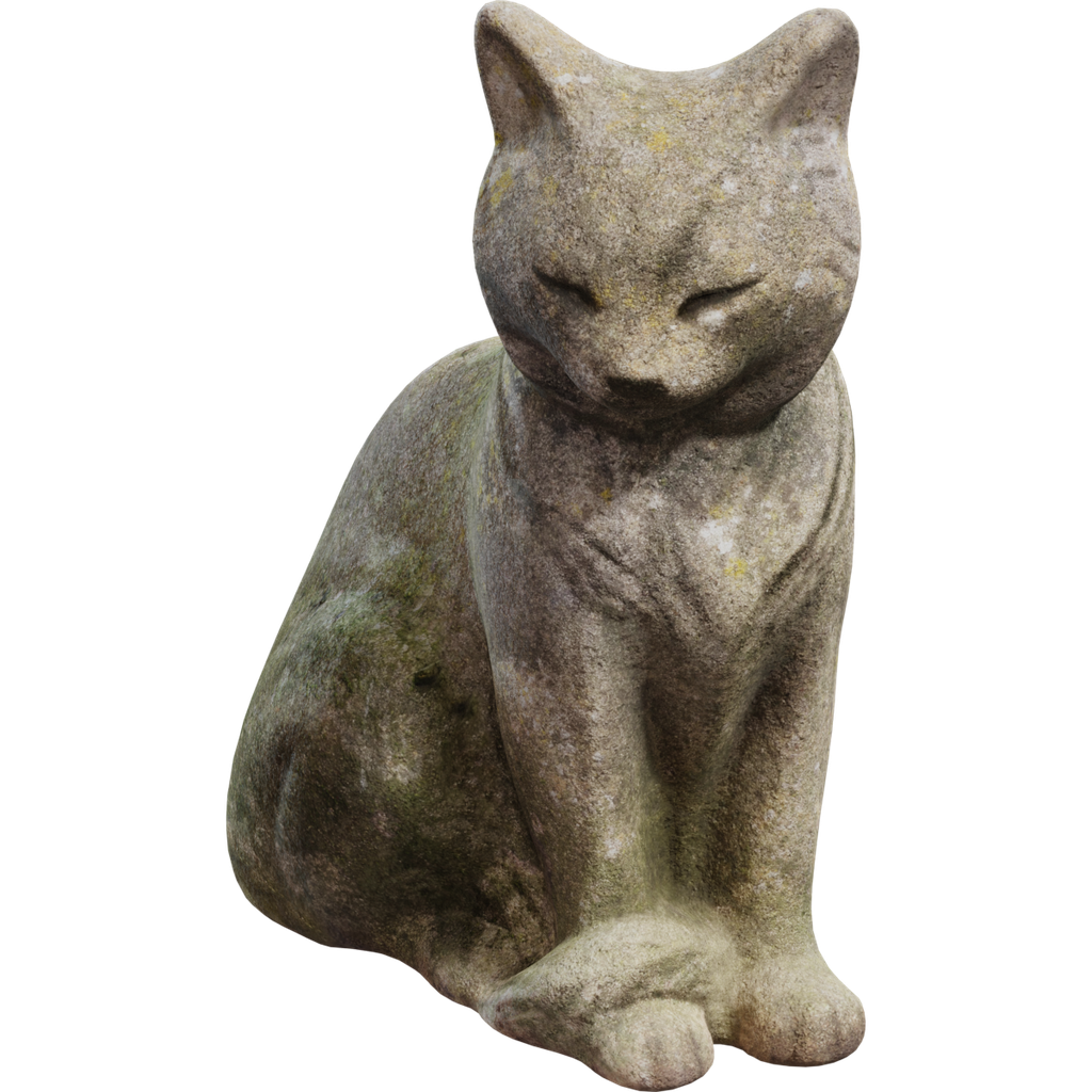 Concrete Cat Statue | FREE Interior Sculptures models | BlenderKit