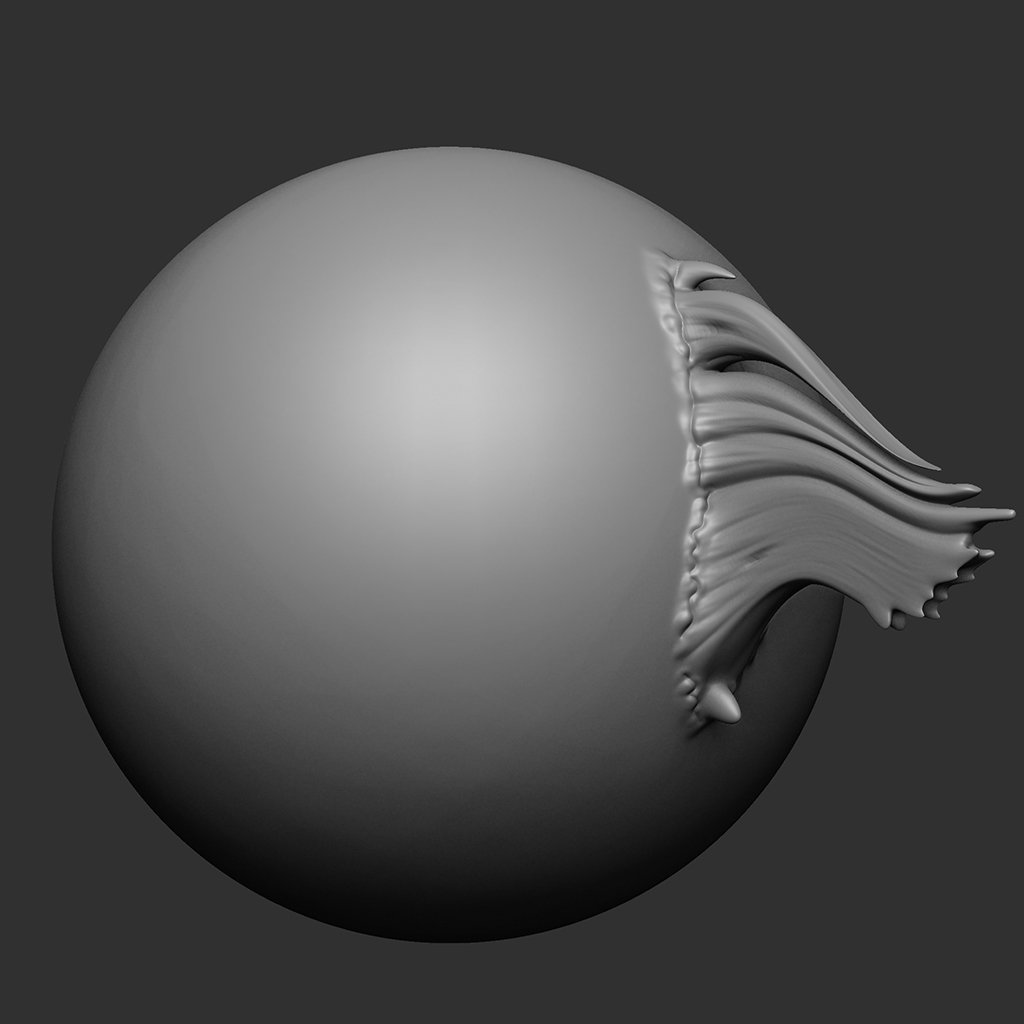 Dragon Fin VDM Brush - 01 | FREE Fins brushes | BlenderKit