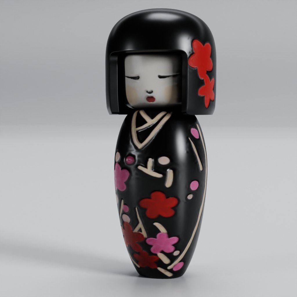 SM_Kokeshi Japanese Doll 03 | FREE Interior Sculptures models | BlenderKit