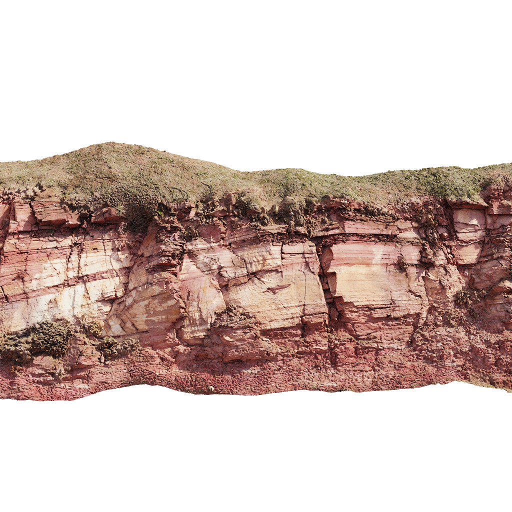 Long Red Cliff Modular PBR Scan | Environment Elements models | BlenderKit