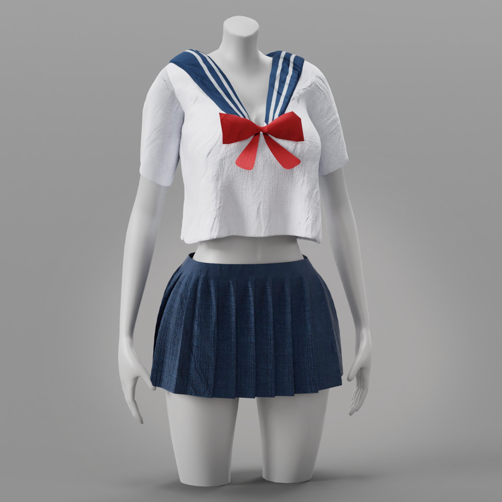 School Uniform Armature | Women Clothing models | BlenderKit