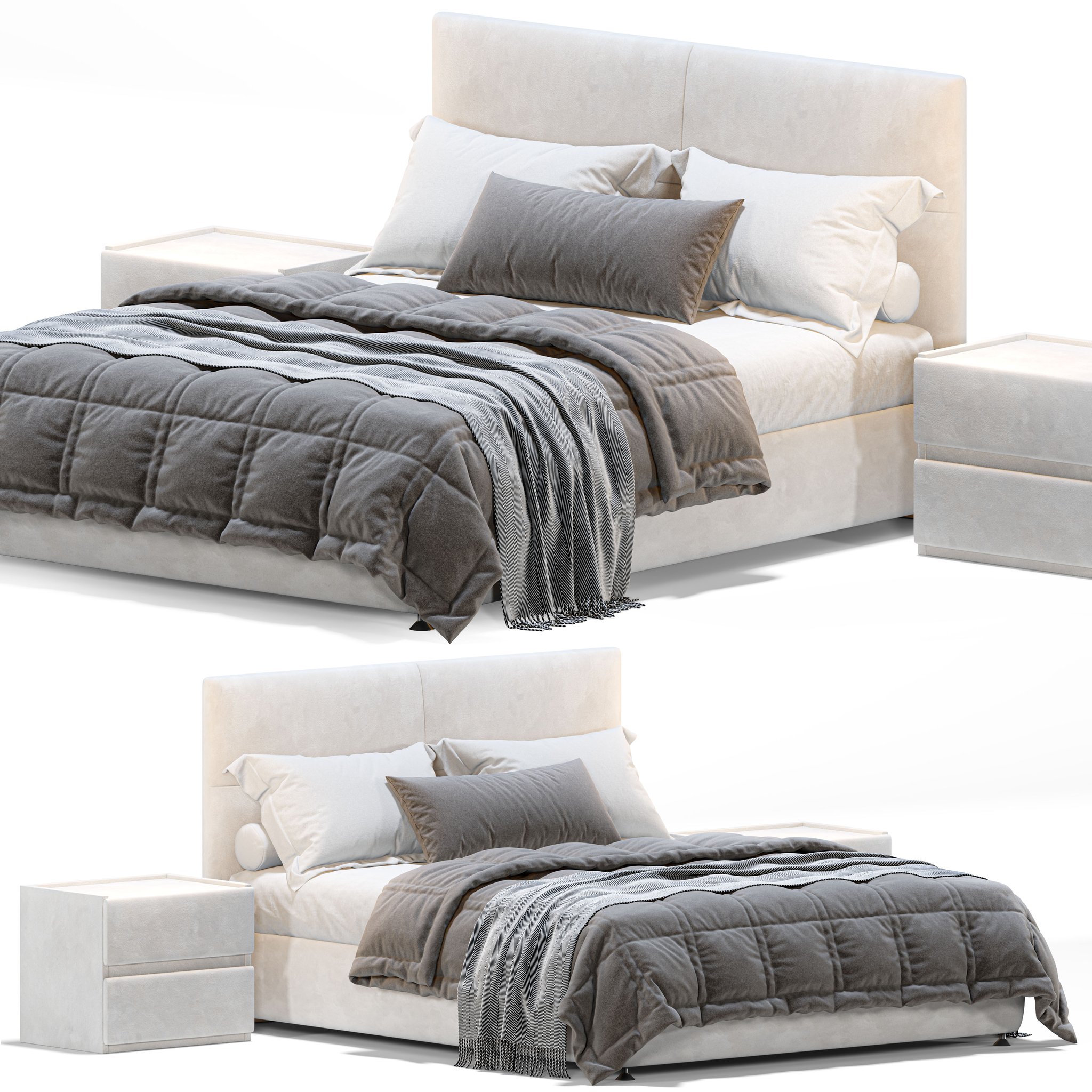 Queen bed Askona orlando | Beds models | BlenderKit