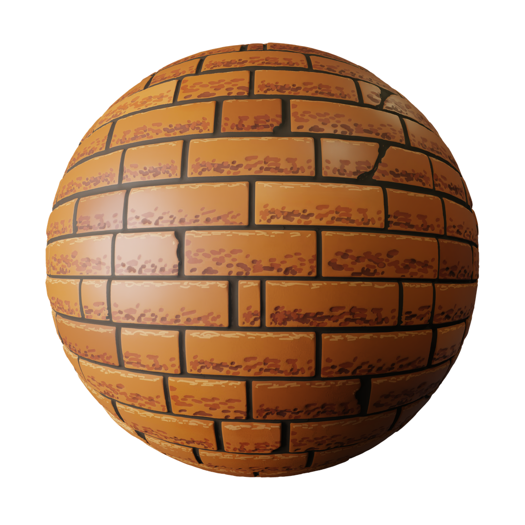 Stylized Orange Brick | FREE bricks materials | BlenderKit