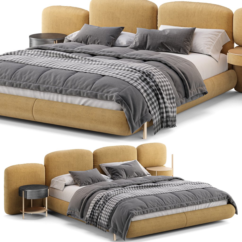 Baxter Stone Bed | Beds models | BlenderKit