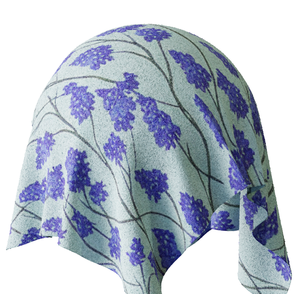 Lavender Patterned Cloth Fabric | FREE fabric materials | BlenderKit