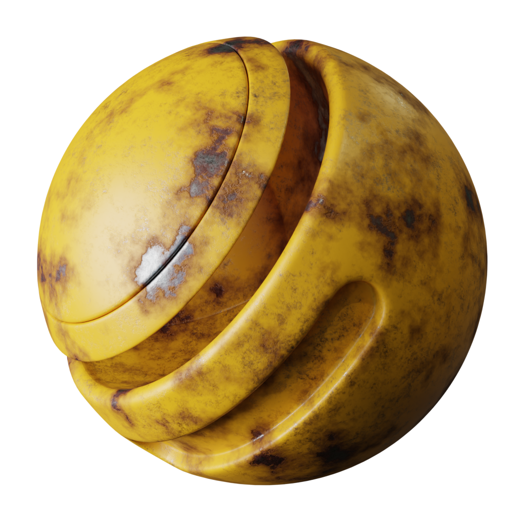 Weathered Yellow Rusted Metal | FREE metal materials | BlenderKit