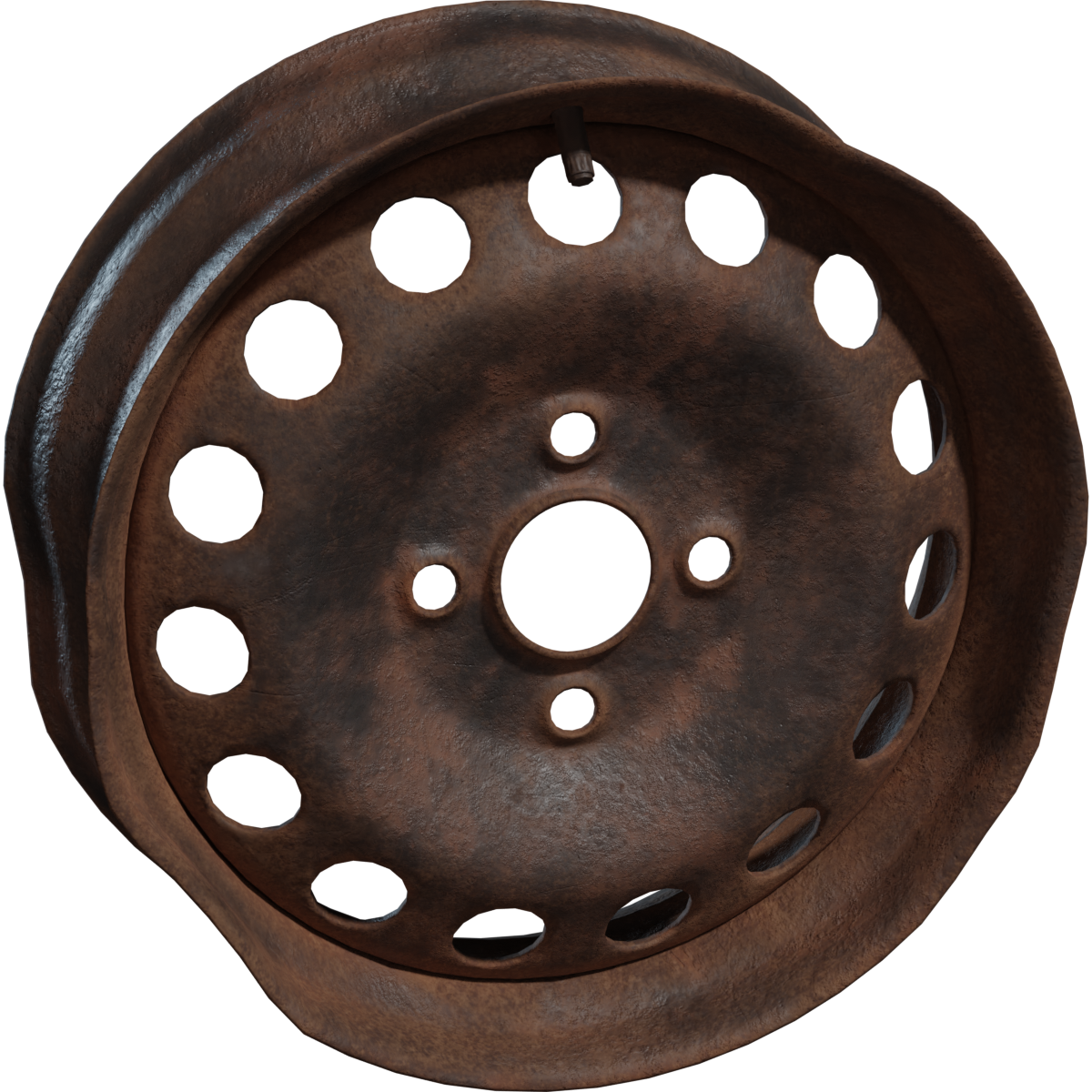 Rusted Wheel Rim 02 | FREE Vehicle Parts models | BlenderKit