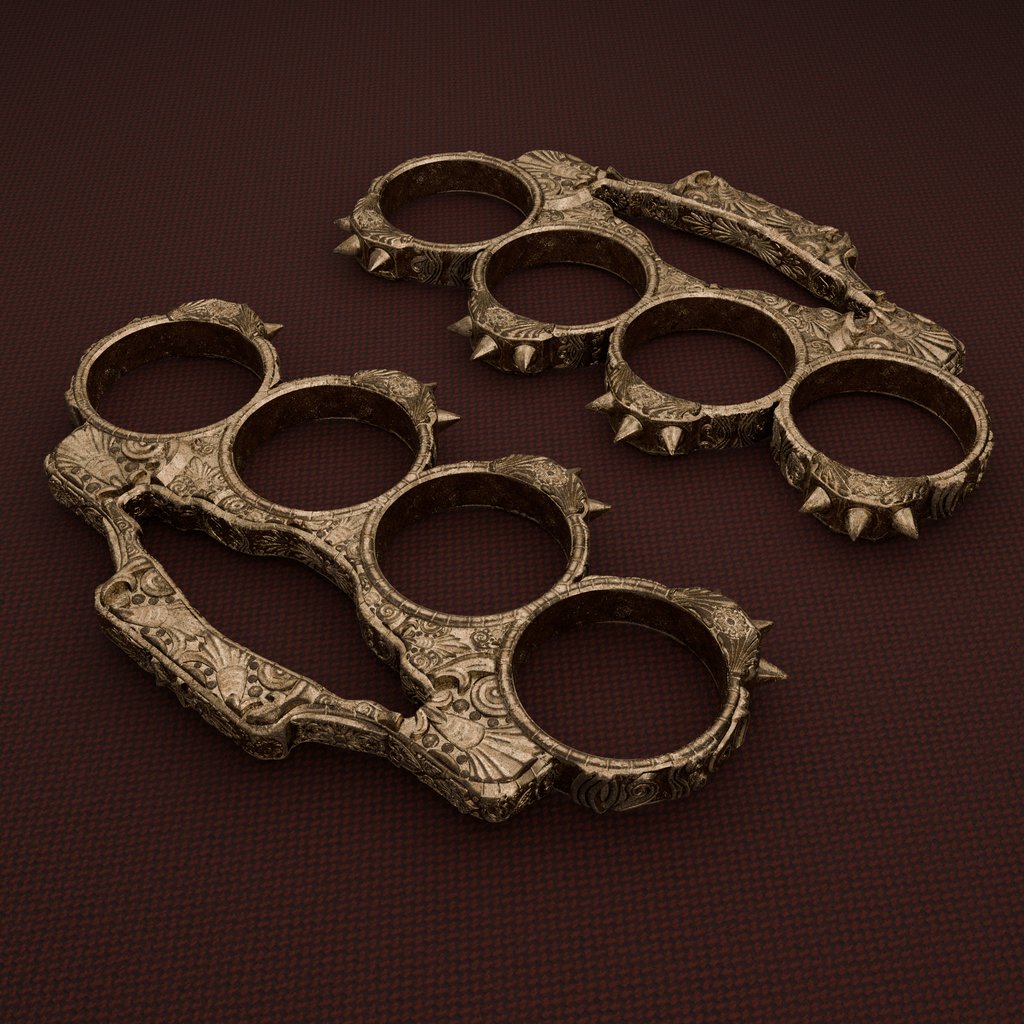 Brass Spiked Knuckles | FREE Weapons & Armors models | BlenderKit