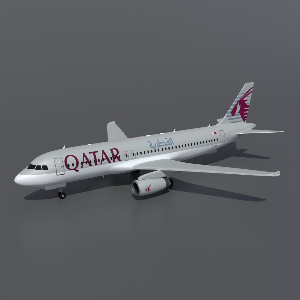 Airbus A320 Qatar Airlines | Airplane models | BlenderKit