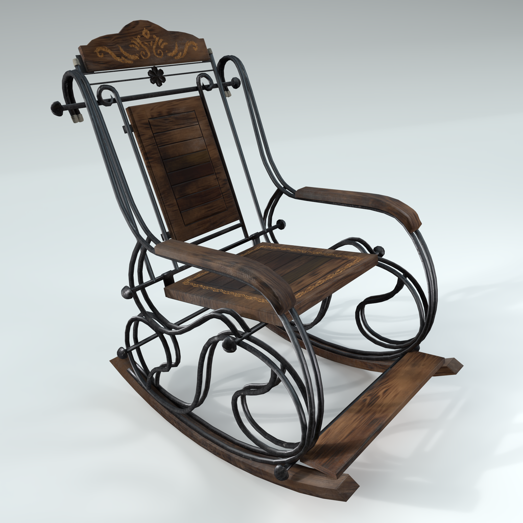 Handcrafted Rocking Chair | FREE Sitting Chairs models | BlenderKit